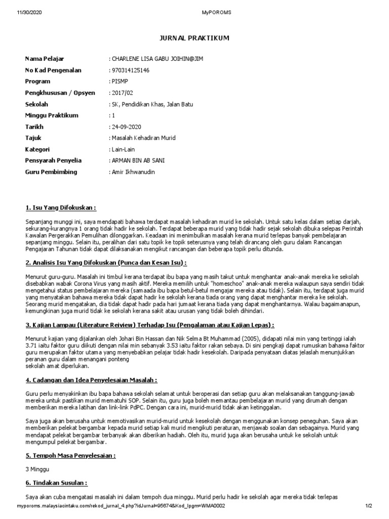 Contoh Jurnal Praktikum | PDF