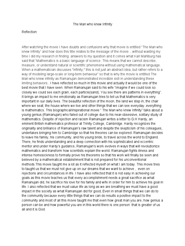 The Man Who Knew Infinity | PDF | Teaching Mathematics | Science