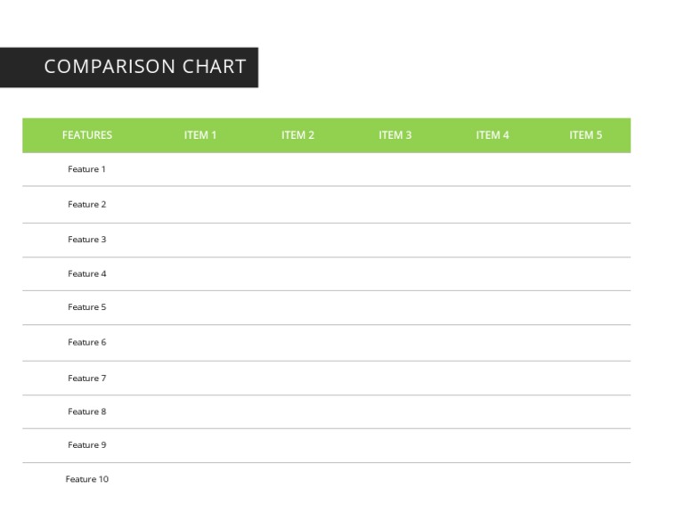 Blank Comparison Chart Template | PDF