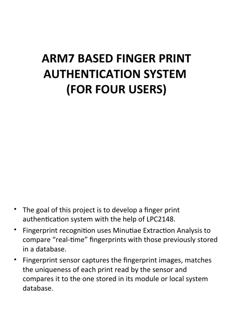 Arm7 Based Finger Print Authentication System | PDF