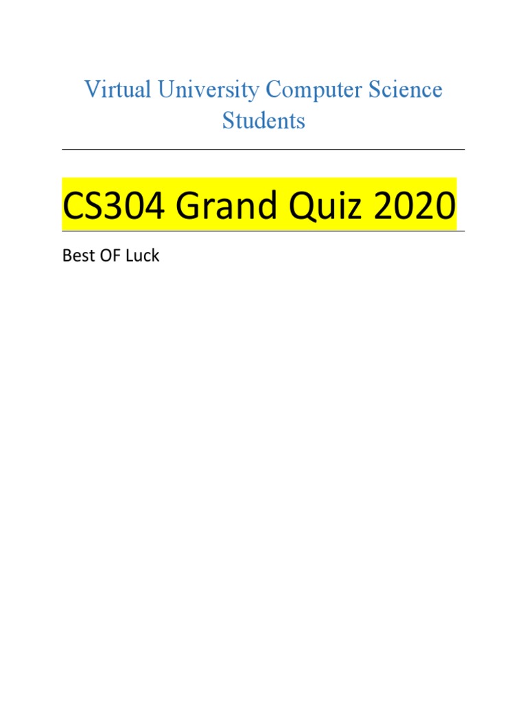 CS304 Grand Quiz by Aa | PDF