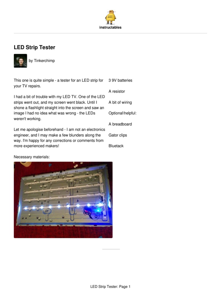 Testing LED Backlight Strips: An Easy Homemade Circuit for Diagnosing ...