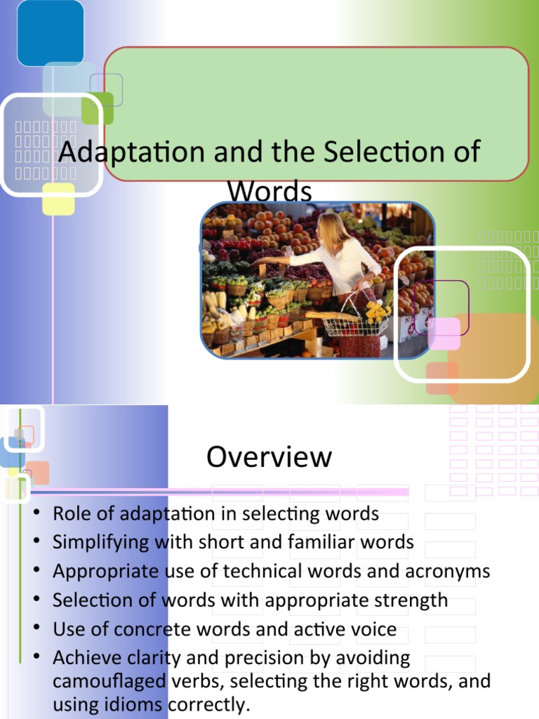 Adaptation and The Selection of Words: Chapter Two | PDF | Grammatical ...