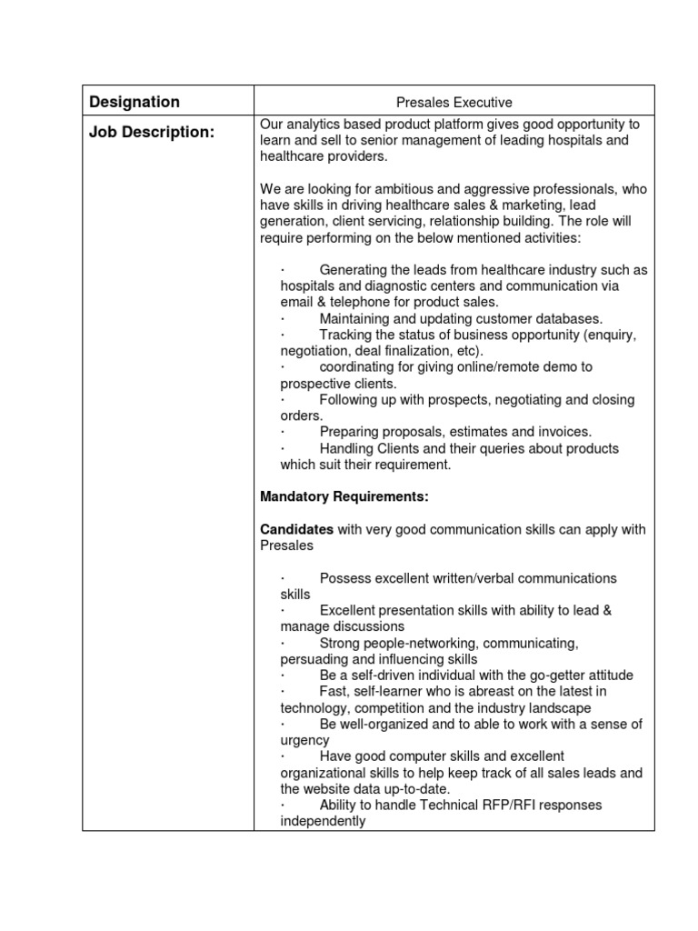 Designation Job Description:: Mandatory Requirements: Candidates With ...