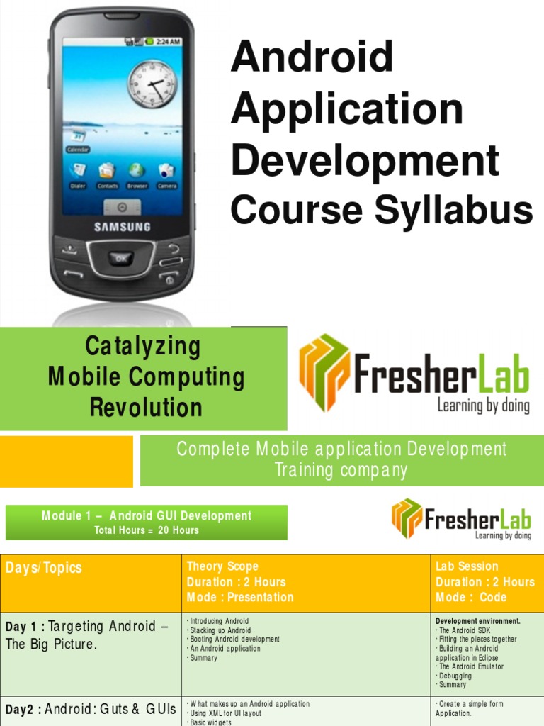 Android Application Development: Course Syllabus | PDF ...