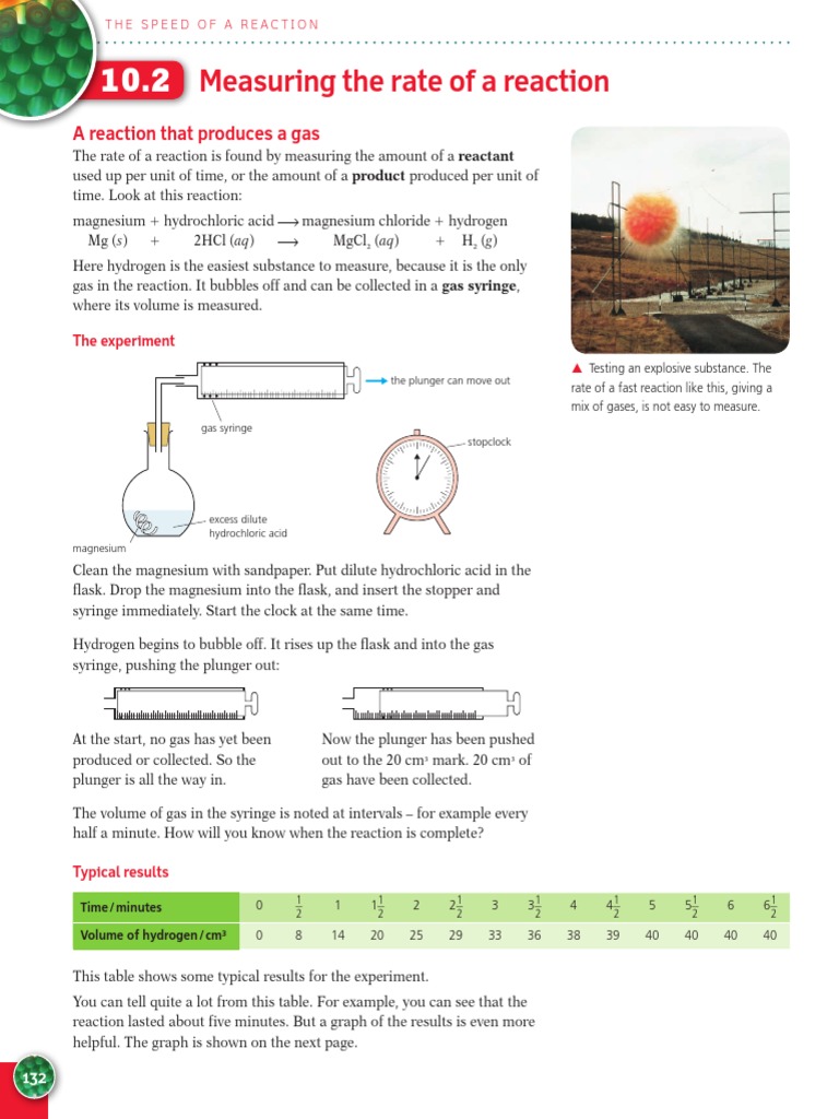 Measuring The Rate of A Reaction | PDF | Chemical Reactions | Gases