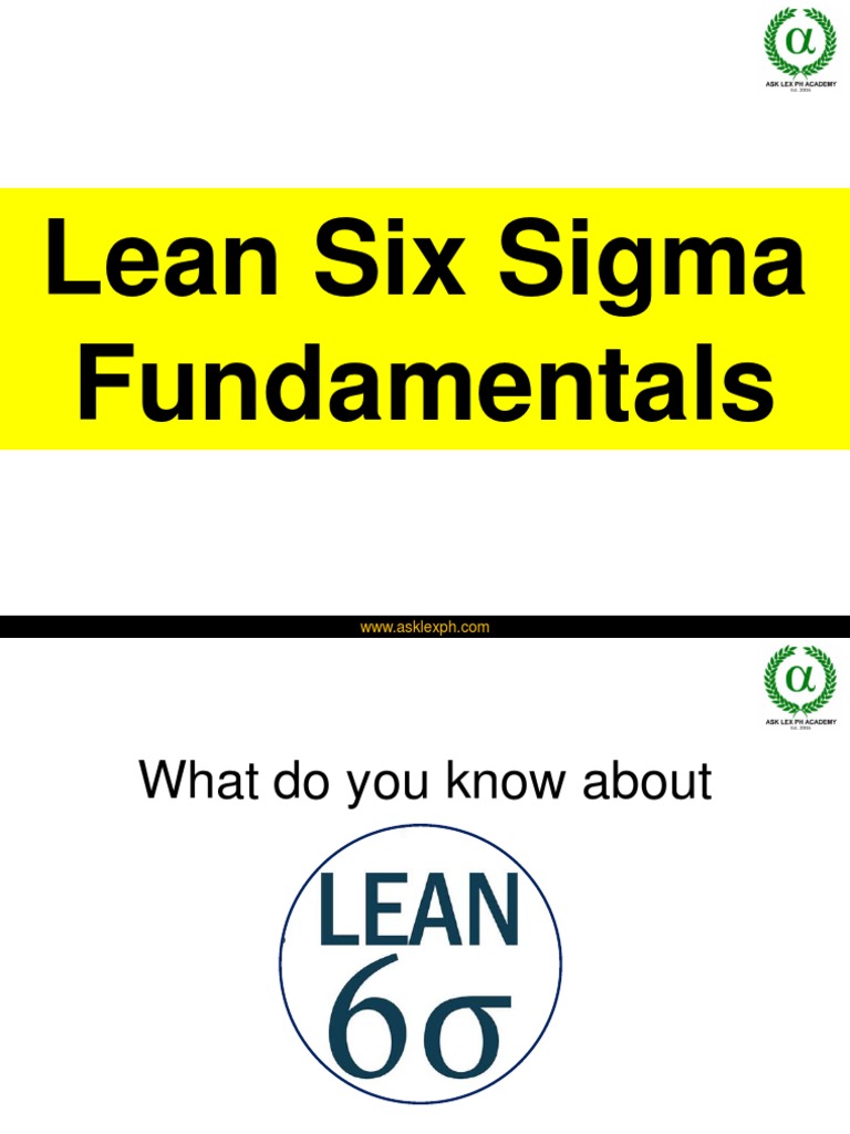 Lean Six Sigma Fundamentals | PDF | Six Sigma | Business Process