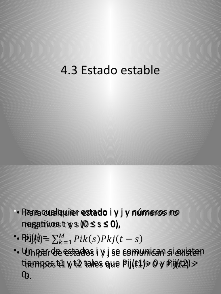 4.3 Estado Estable | PDF | Cadena Markov | Matriz (Matemáticas)