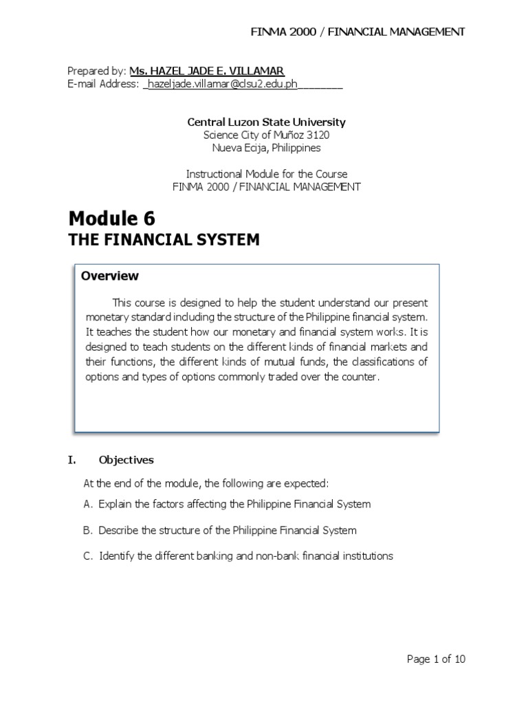 Module 6 - The Financial System PDF | PDF | Securities (Finance) | Banks