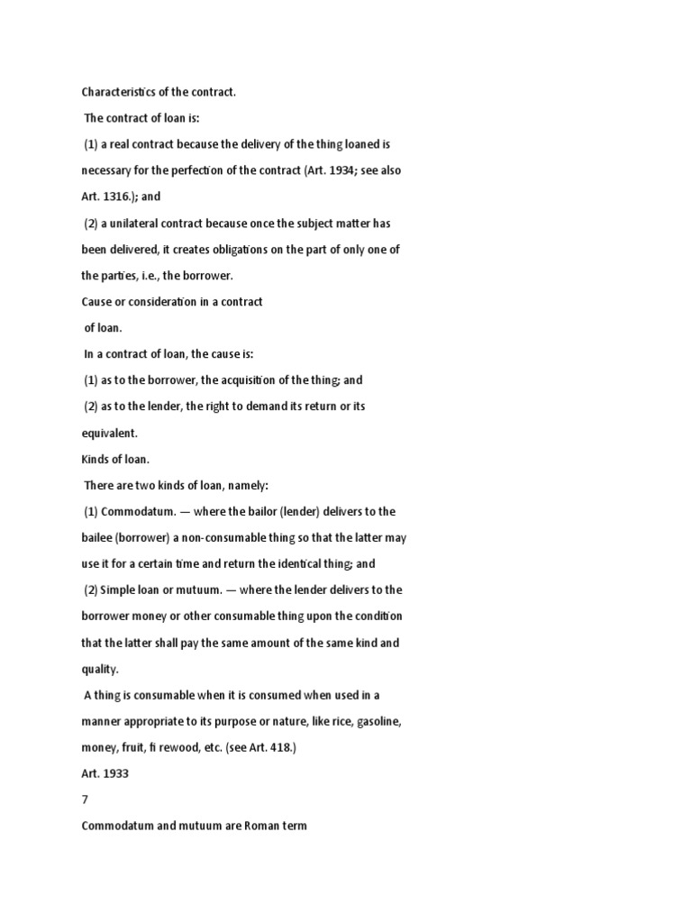 Characteristics of The Contract | PDF