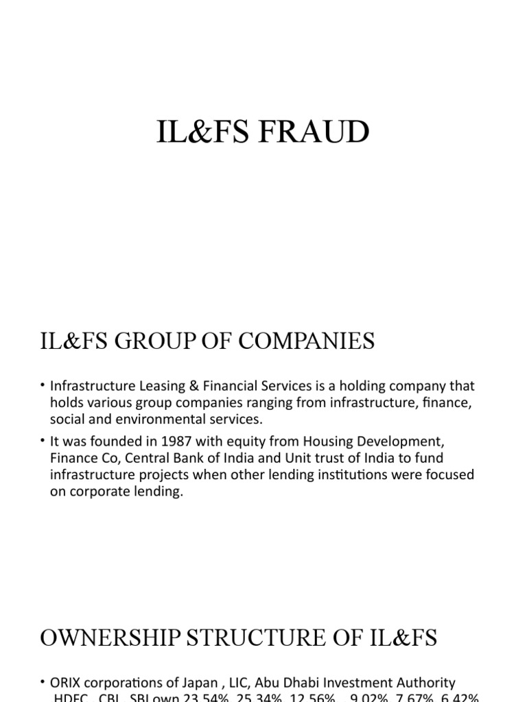 Il&fs Fraud | PDF | Financial Services | Corporations