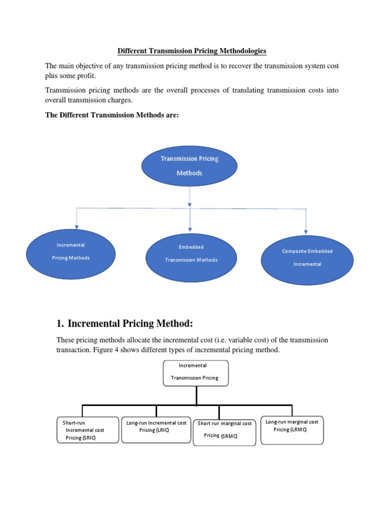 Different Transmission Pricing Methodologies PDF | PDF | Long Run And ...
