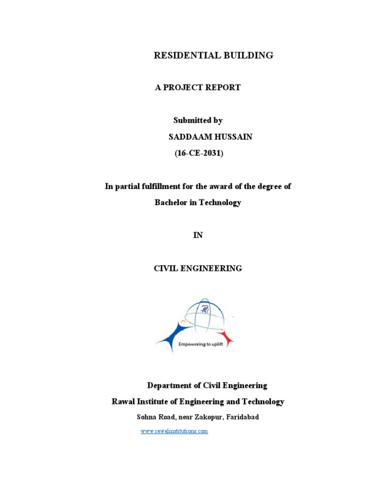 Residential Building Project Report: A Comprehensive Analysis of the ...