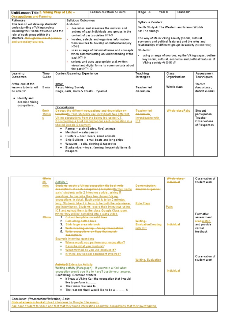 Viking Occupations and Society Overview | PDF | Vikings | Teachers