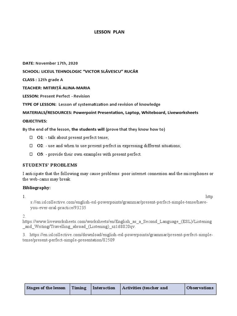 Lesson Plan Xii A | PDF | Lesson Plan | Pedagogy Lesson Plan Xii A | PDF | Lesson Plan | Pedagogy