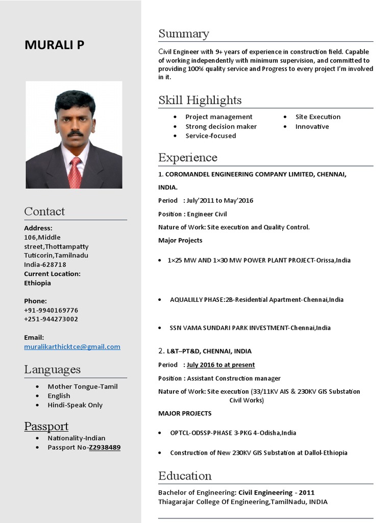 CV-Murali P | PDF