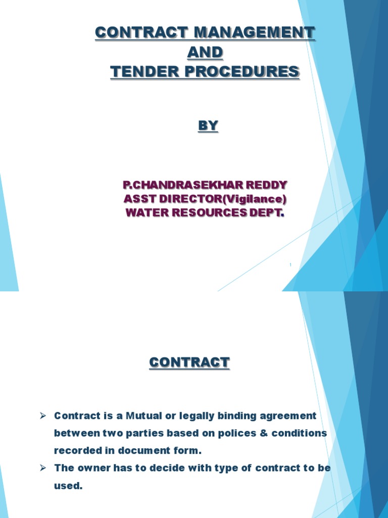Contract Management - Tender Procedures | PDF | Business | Economies