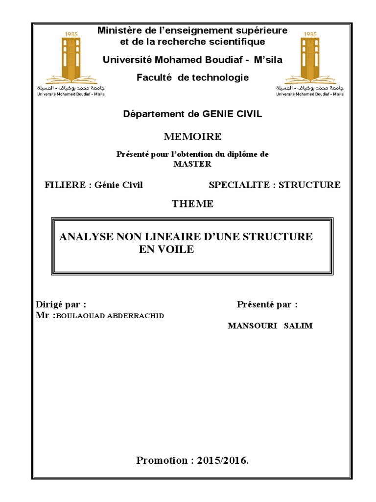 Analyse Non Lineaire D'une Structure PDF | PDF | Génie parasismique ...