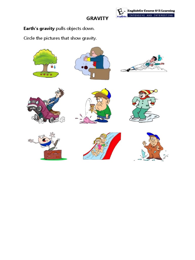 Gravity: Circle The Pictures That Show Gravity | PDF