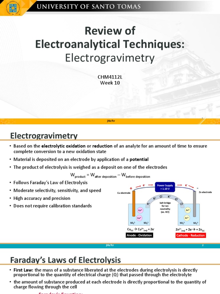 Electrogravimetry - CHM4112L | PDF | Electrochemistry | Physical Sciences