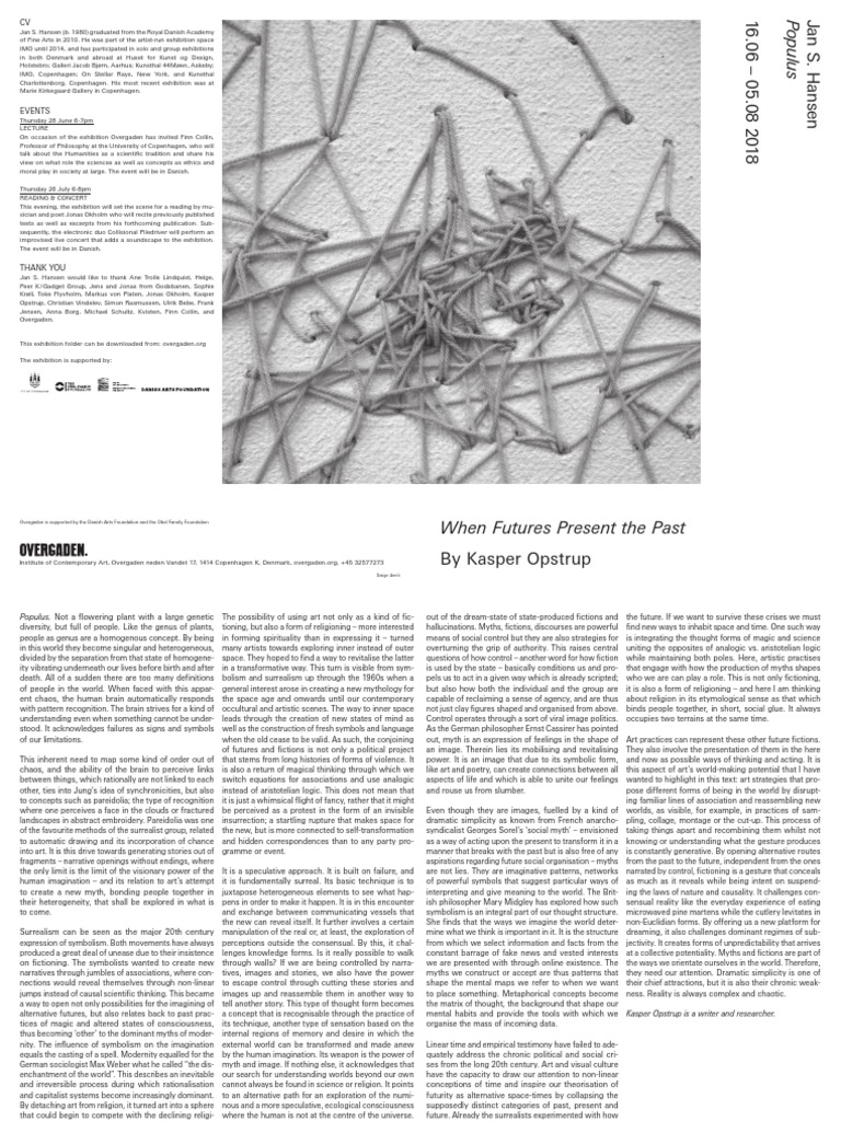 When Futures Present The Past: by Kasper Opstrup | PDF | Imagination | Thought