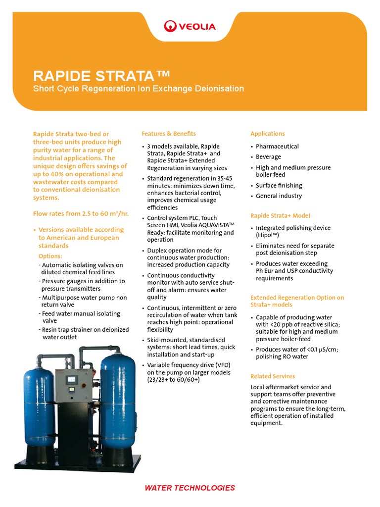Wtu Datasheet | PDF | Purified Water | Chemistry