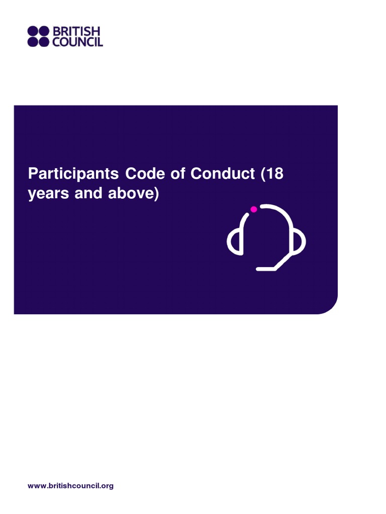 Participants Code of Conduct (18 Years and Above) | PDF | Computing And ...