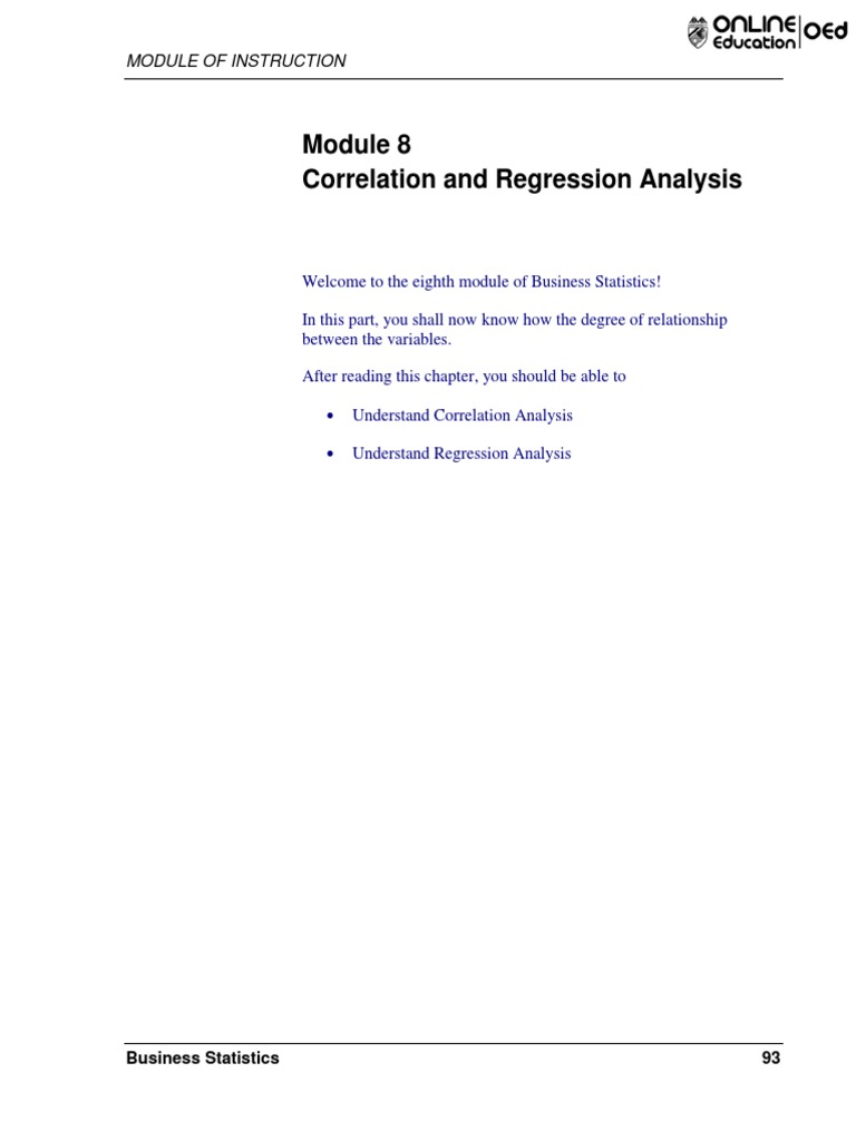 8-Correlation and Regression Analysis | PDF | Correlation And Dependence | Regression Analysis