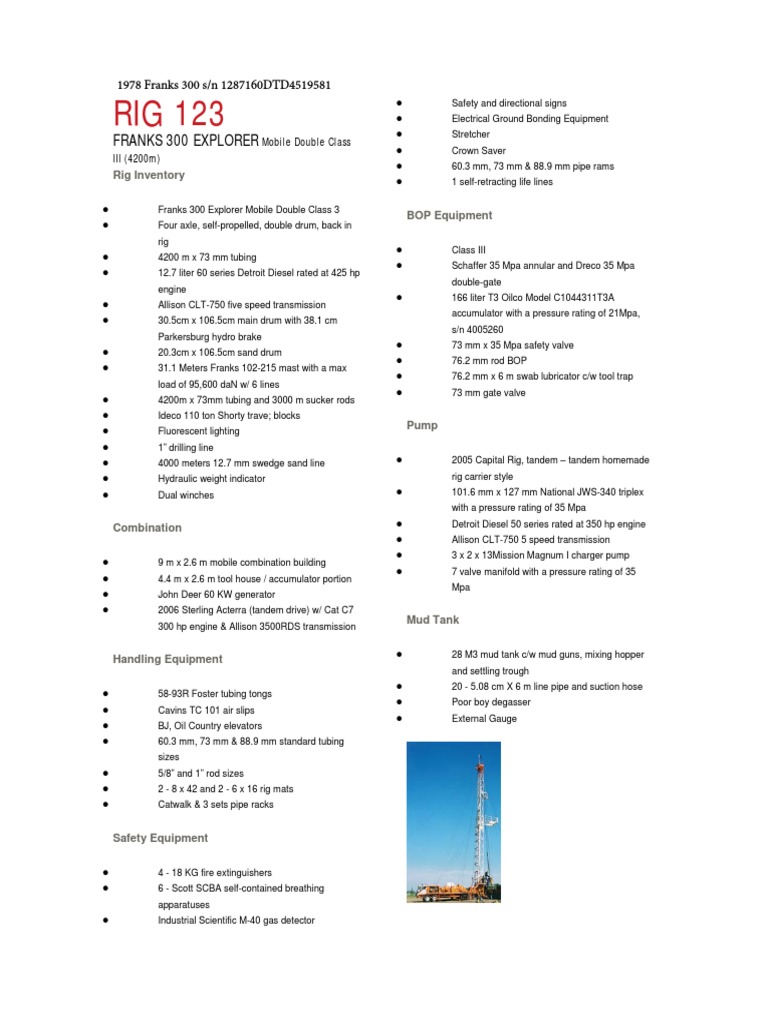 Franks 300 Explorer Rig Inventory | PDF | Vehicle Technology ...