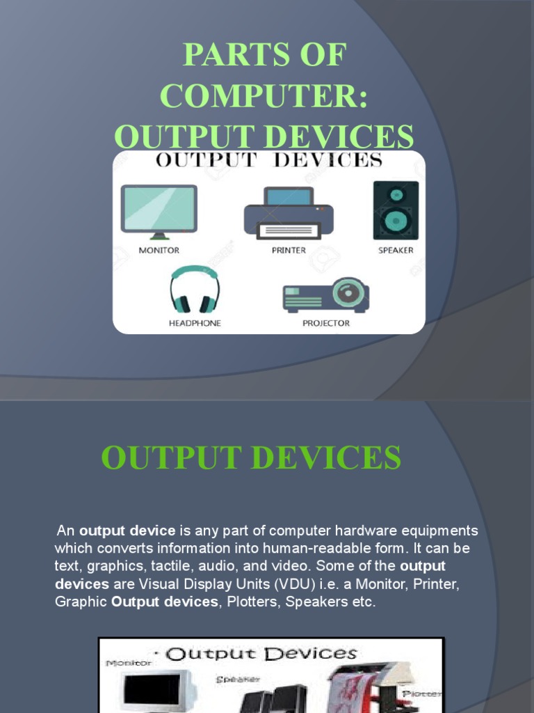 Parts of Computer: Output Devices | PDF | Printer (Computing ...