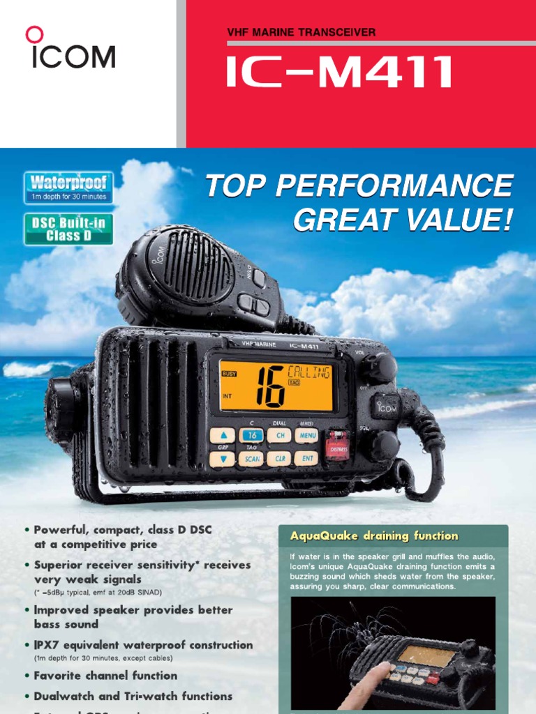 IC-M411 Leaflet | PDF | Frequency Modulation | Broadcasting
