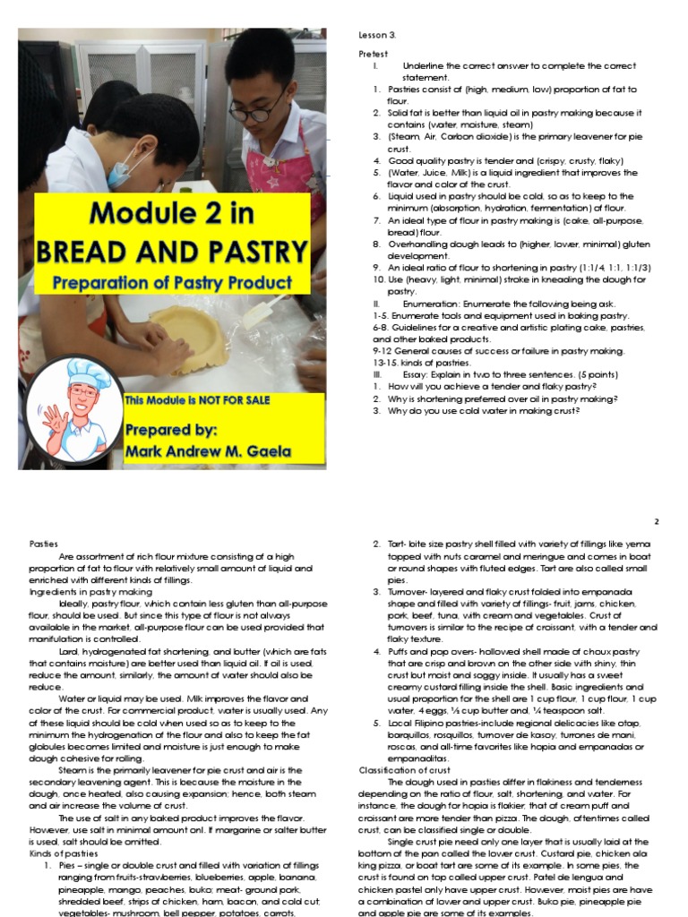 Module 2 in Bread and Pastry Production NCII | PDF | Breads | Dough