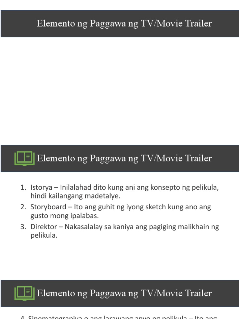 Elemento NG Paggawa NG TVMovie Trailer | PDF