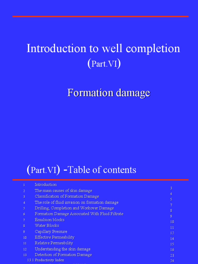 Introduction To Well Completion : Formation Damage | PDF | Permeability ...