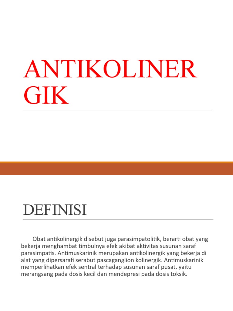 Efek dan Indikasi Obat Antikolinergik | PDF | Pengembangan Diri