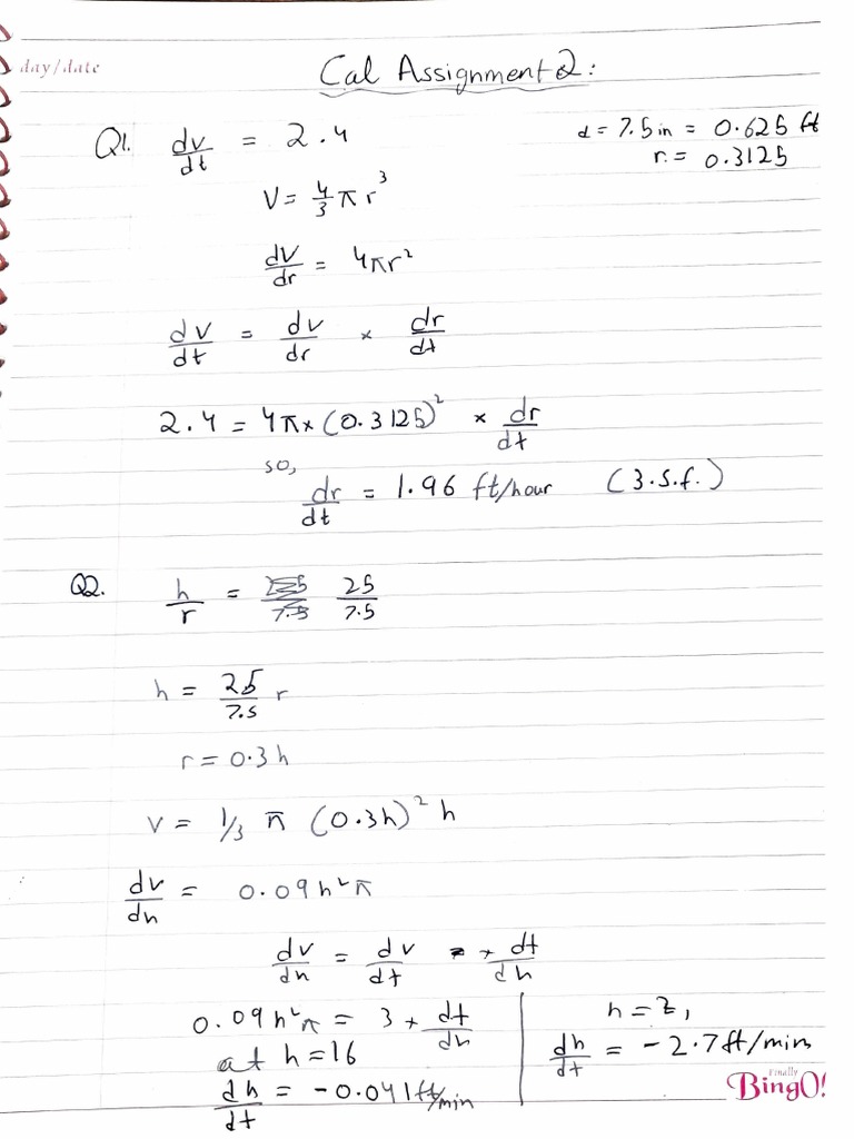 2.1-I (O. 3 2 DR DR: Cal Assignments | PDF