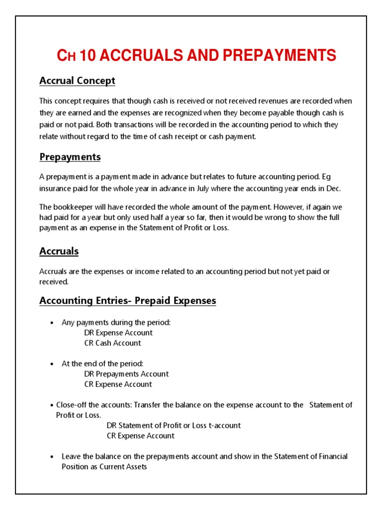 CH 10 Accruals and Prepayments | PDF | Deferral | Accrual