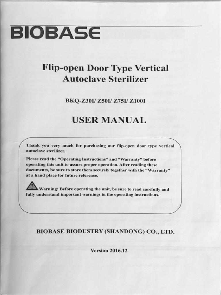 BIOBASE Autoclave Manual en | PDF