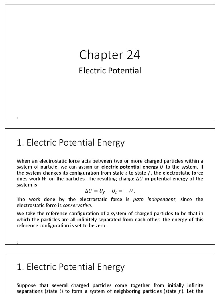 Chapter 24 | PDF | Electronvolt | Potential Energy