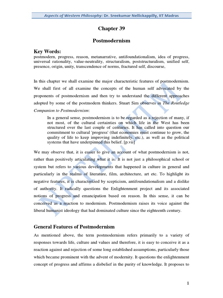 An Overview of Postmodernism: Key Concepts, Roots, and Differences from ...