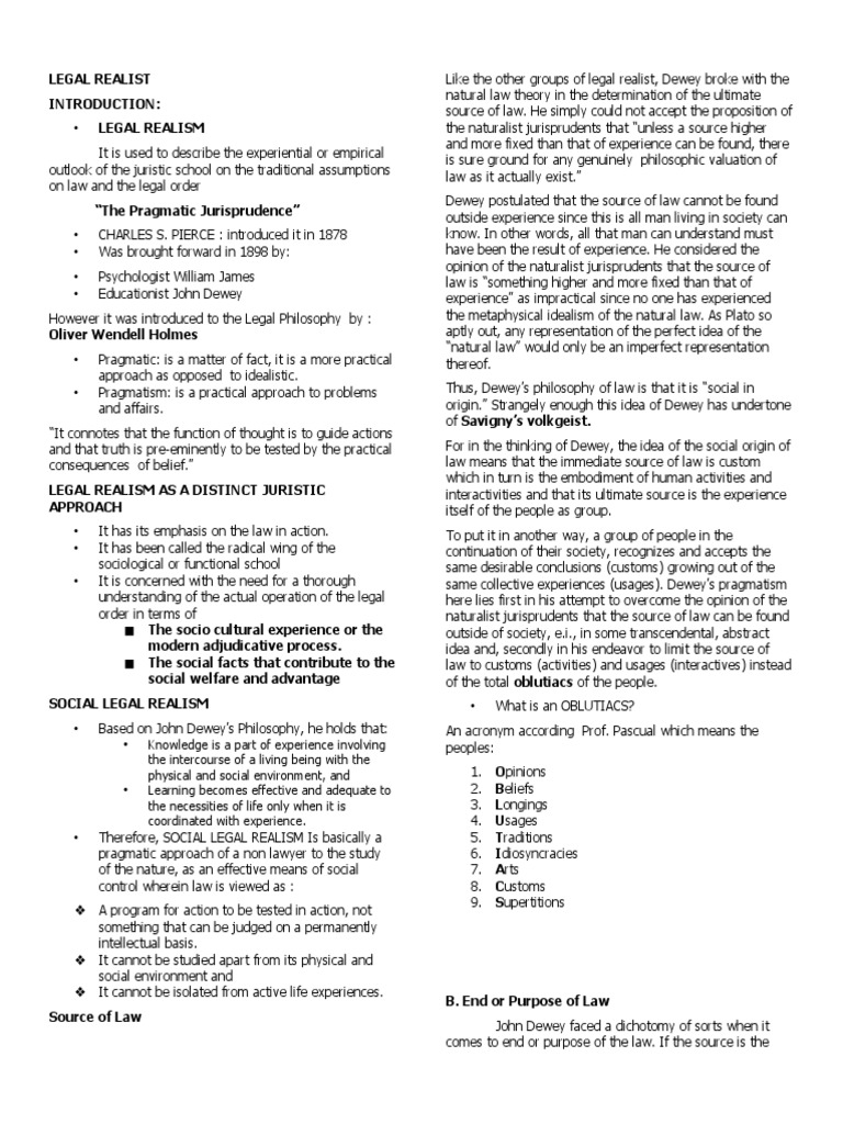 Understanding Legal Realism and Its Impact | PDF | Jurisprudence ...