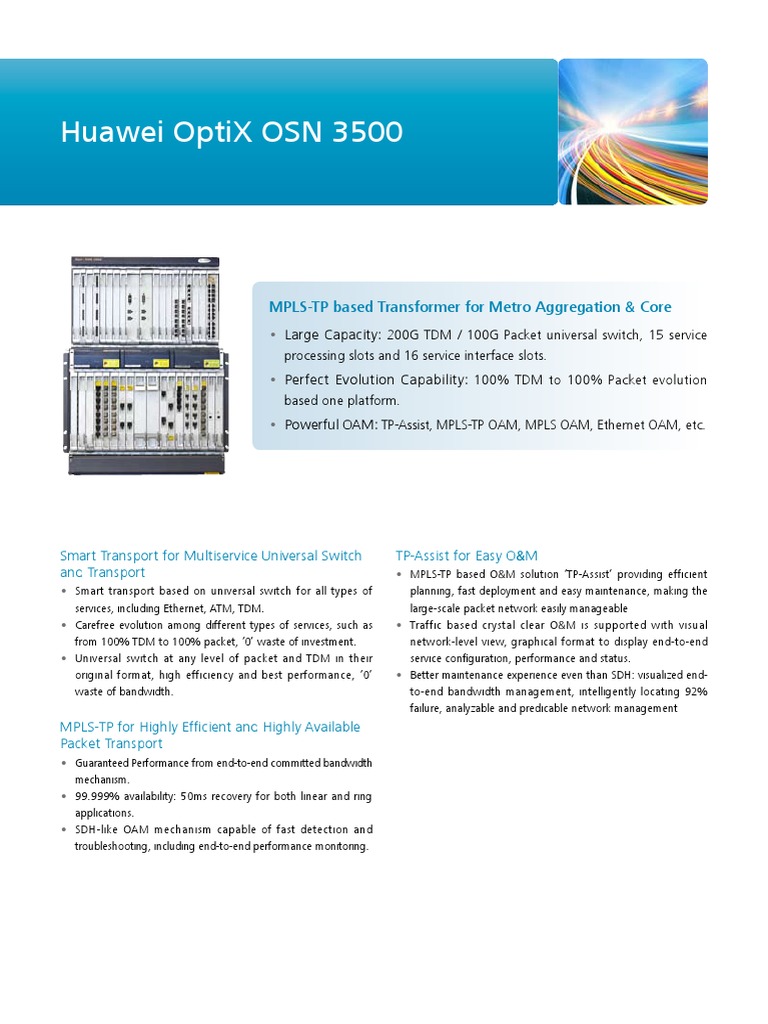 Huawei OptiX OSN 3500 | PDF | Computers