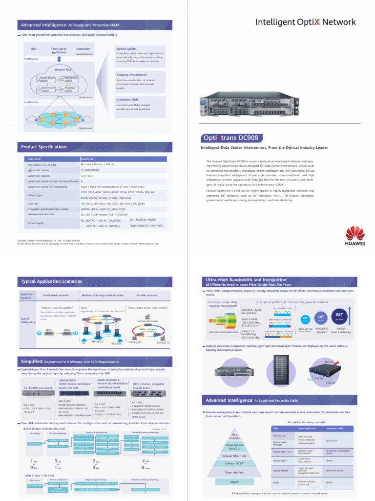 Huawei OptiXtrans DC908 Product Brochure - For Printing | PDF ...
