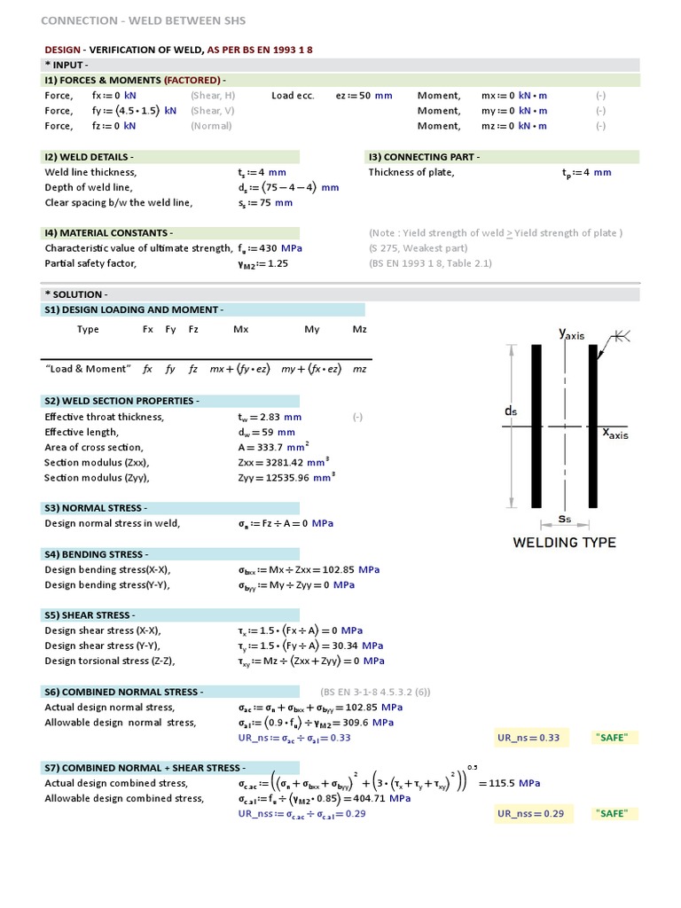 Weld Design Verification for SHS | PDF | Classical Mechanics ...
