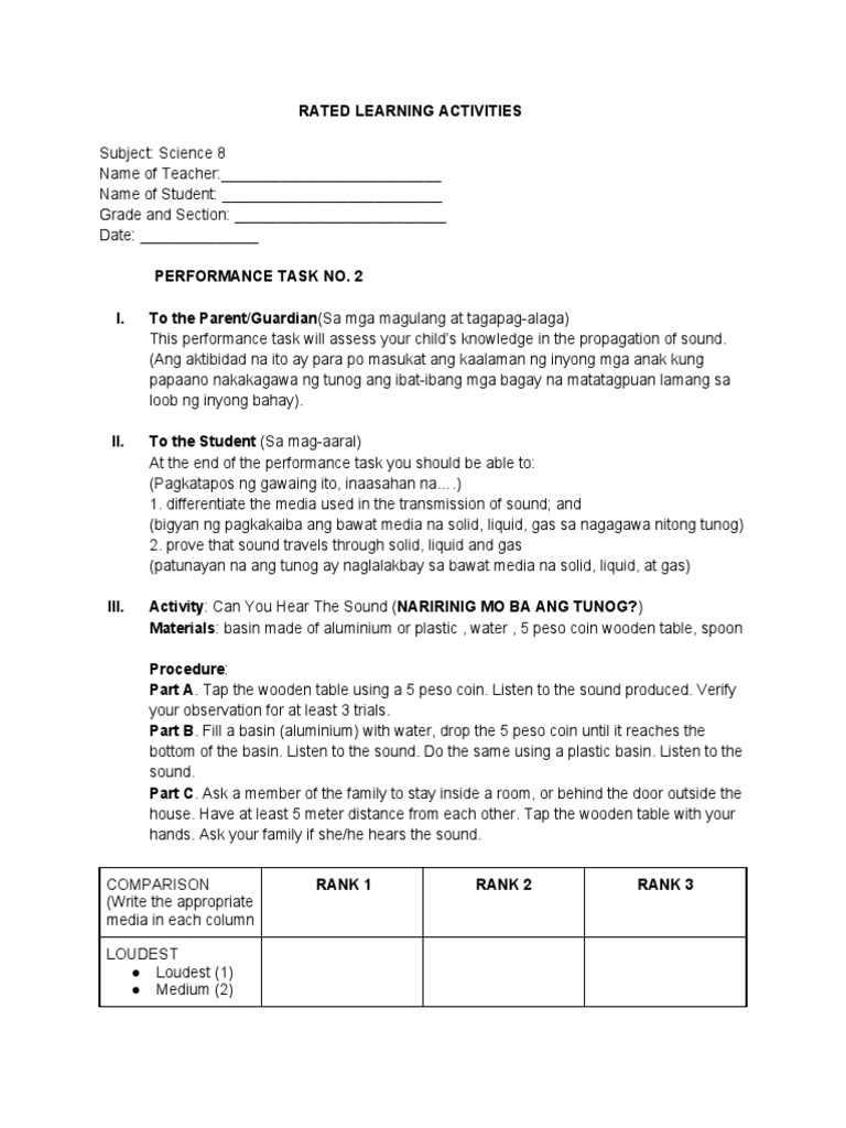 PERFORMANCE TASK No. 2 | PDF | Learning | Behavior Modification