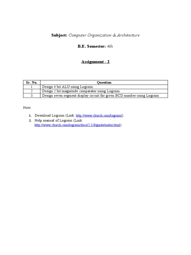 COA Assignment - 2 | PDF