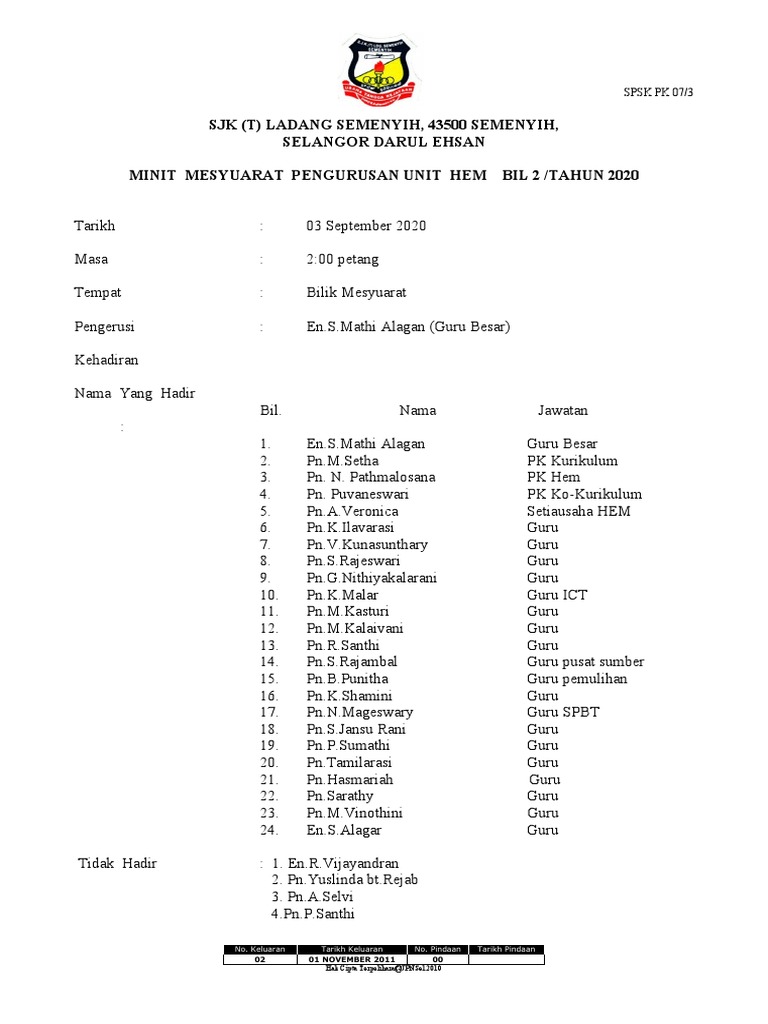 SPSK PK 07 Minit Hem 2 HEM | PDF