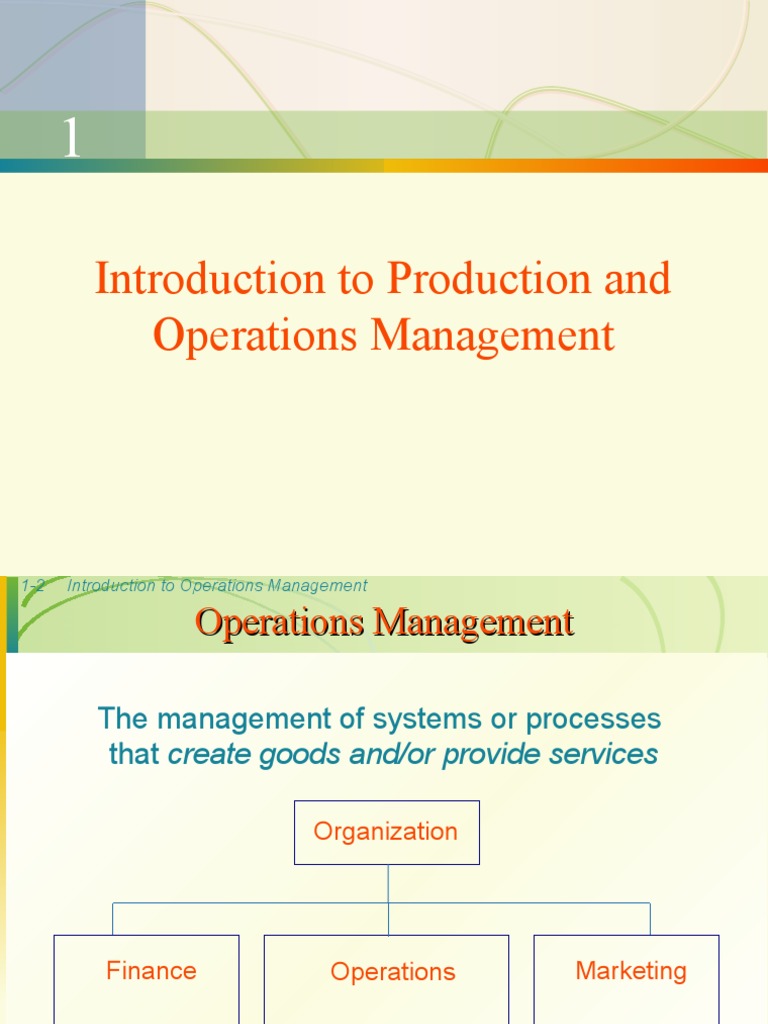 Introduction To Production Management | PDF | Operations Management ...