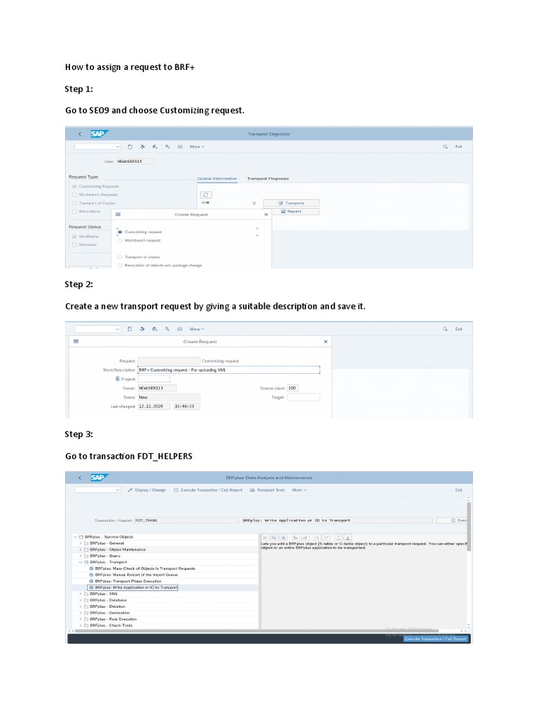 BRFPLUS - Steps For Assigning A TR and Uploading A XML | PDF