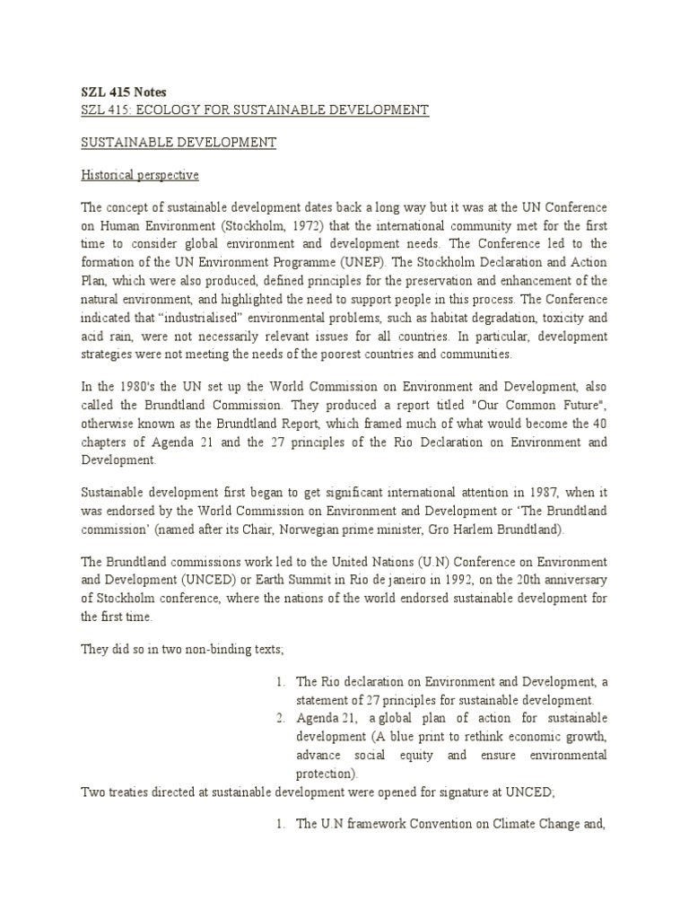 SZL 415 Notes | PDF | Wetland | Coral Reef